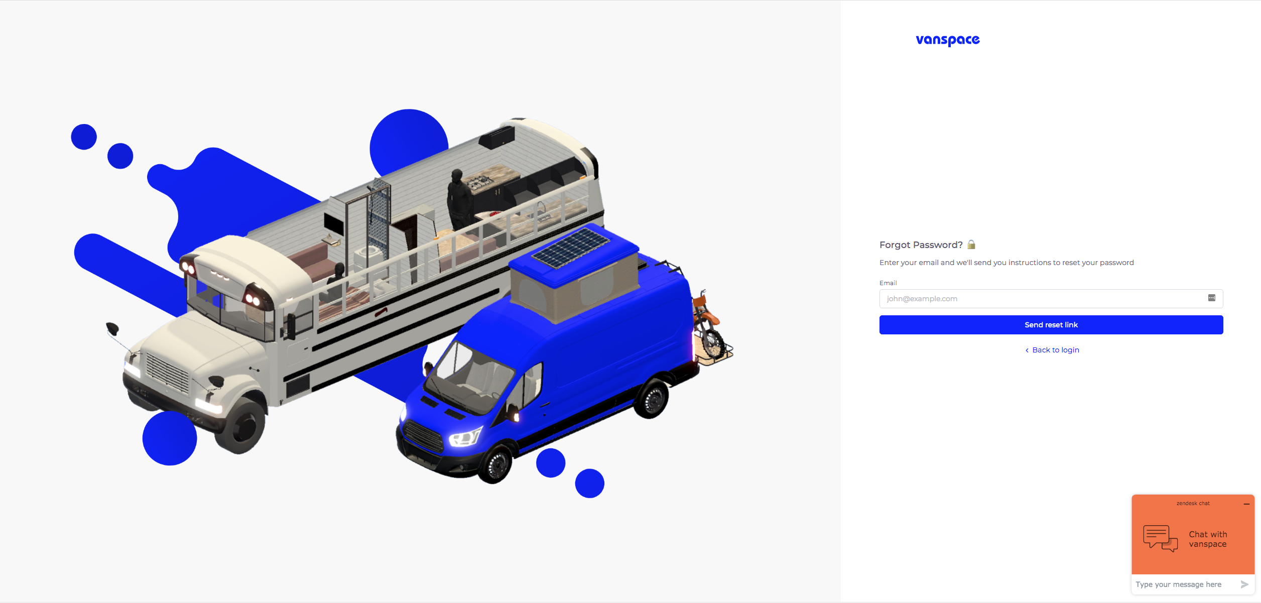 Forgotten or resetting your vanspace 3D password – vanspace